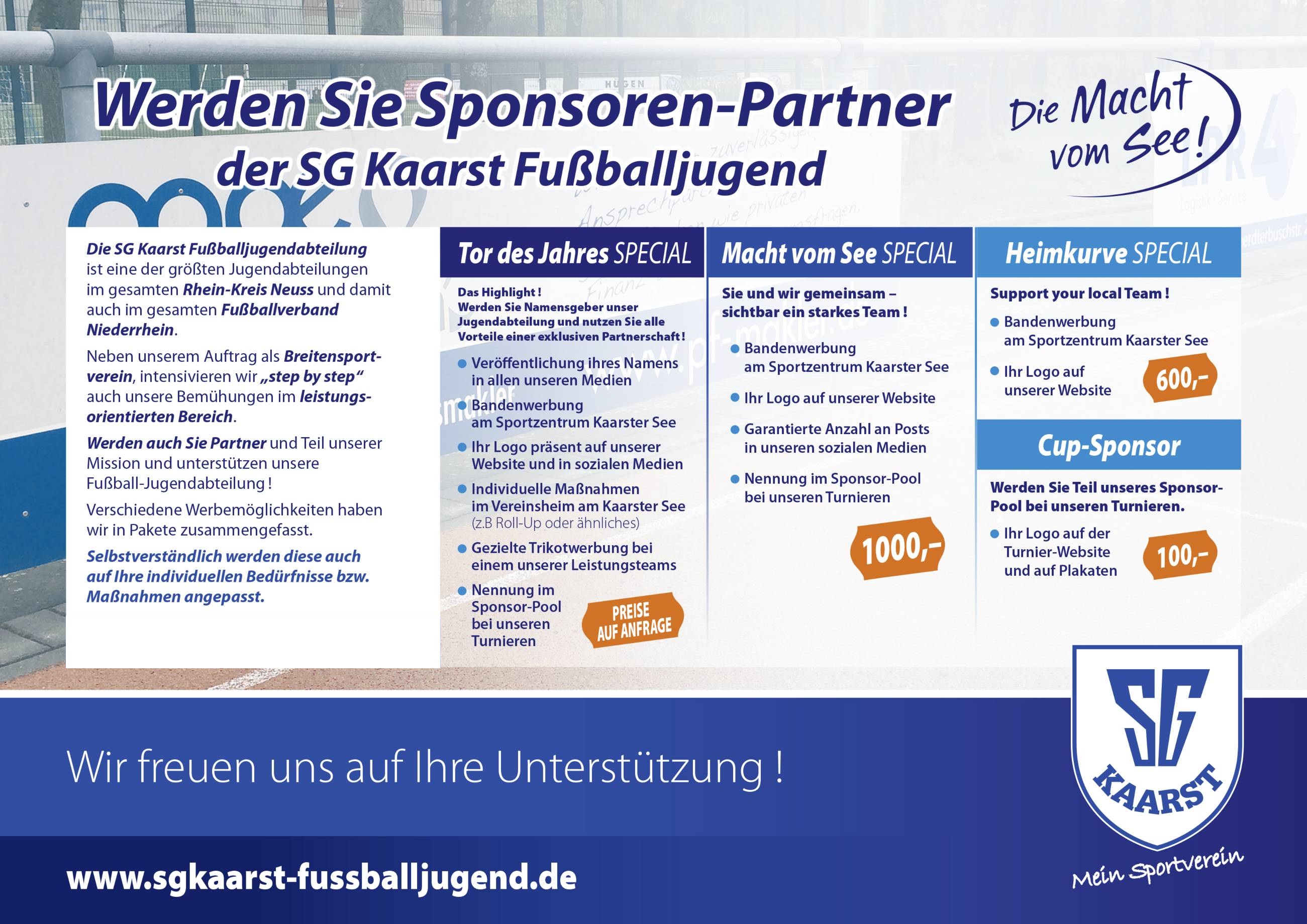 SG Kaarst Fußball - Sponsoring